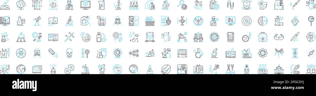 Bioengennering vector line icons set. bioengineering, genetics ...
