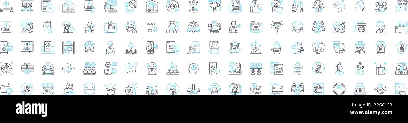 Retail company vector line icons set. Retailer, Store, Marketplace ...