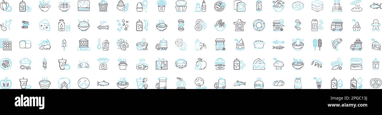 Social food stories vector line icons set. Social, Food, Stories ...