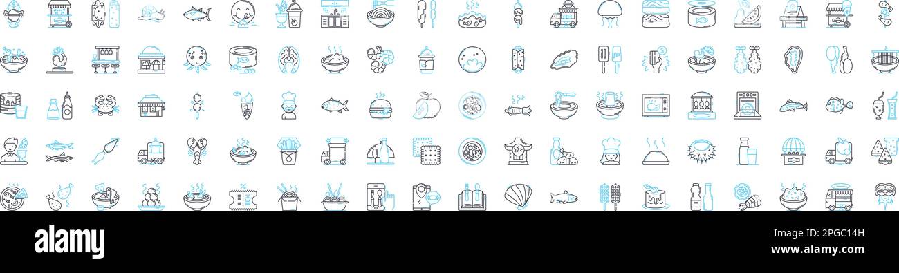 Buffet vector line icons set. Buffet, Catering, Dining, Food, Cuisine ...