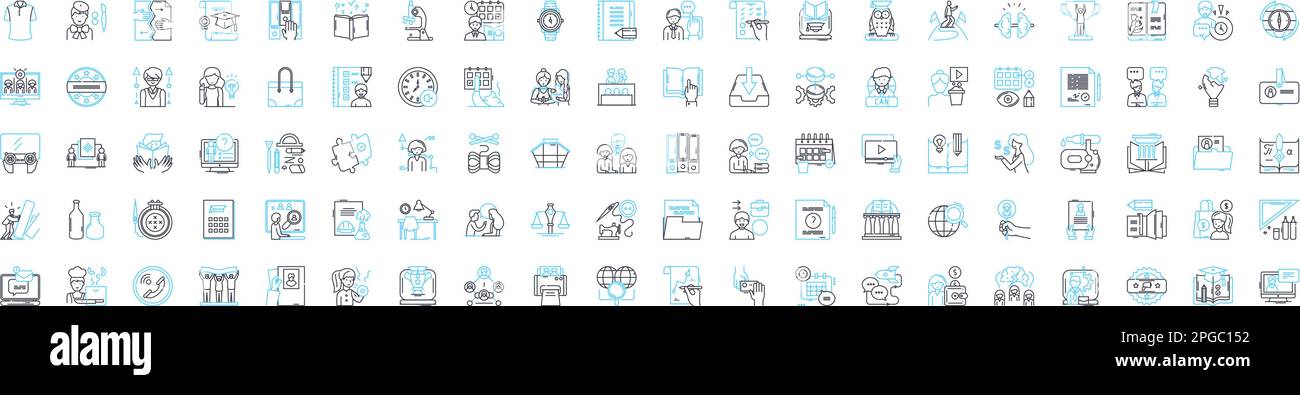 online school vector line icons set. e-learning, virtual, online ...