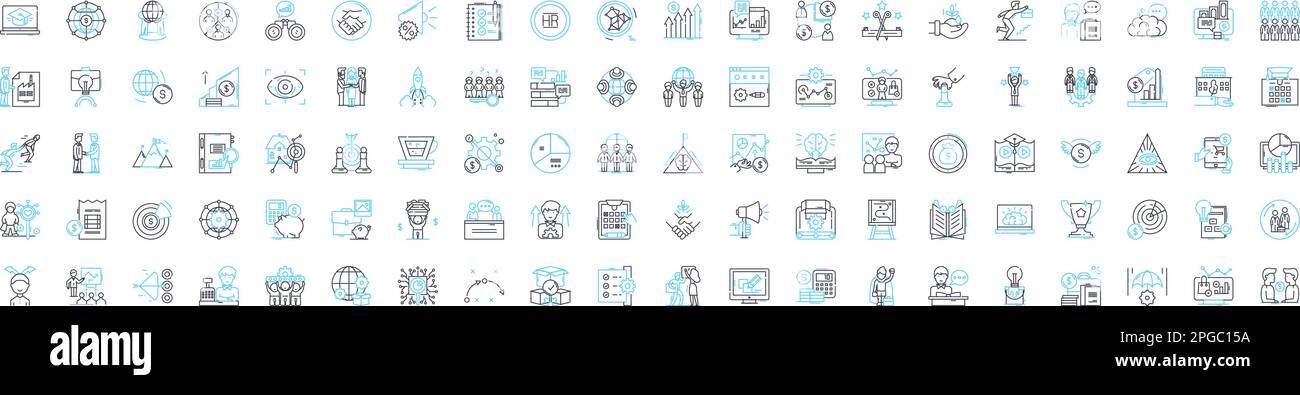 Business administration vector line icons set. Management, Planning ...