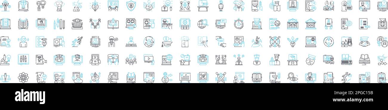 Learning Process Vector Line Icons Set Knowledge Education Instruction Acquisition Training