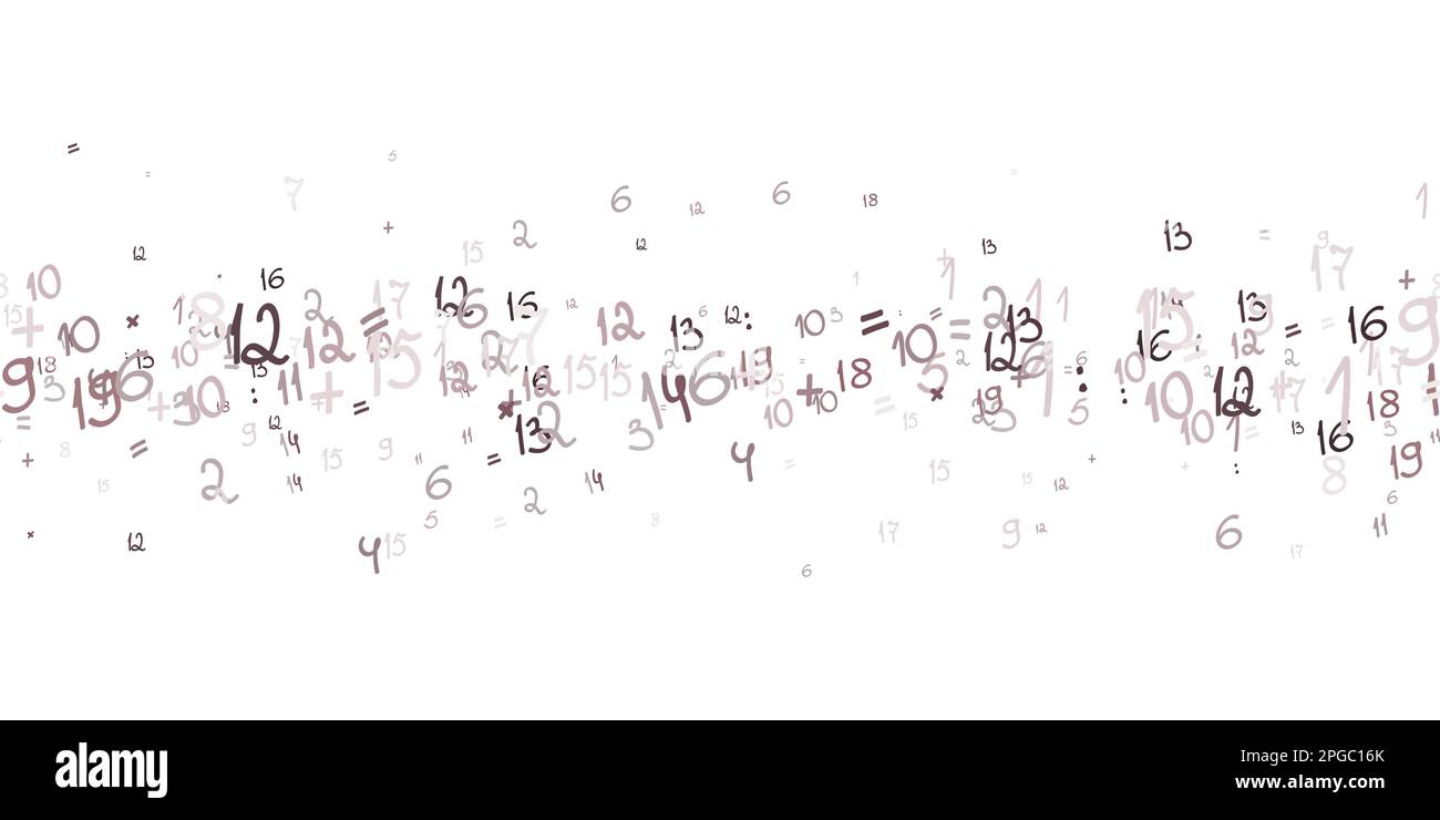 Color Numbers vector symbols. Seamless pattern of hand drawn brush ...