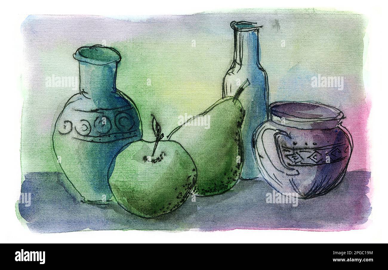 Simple Still Life Drawings In Color