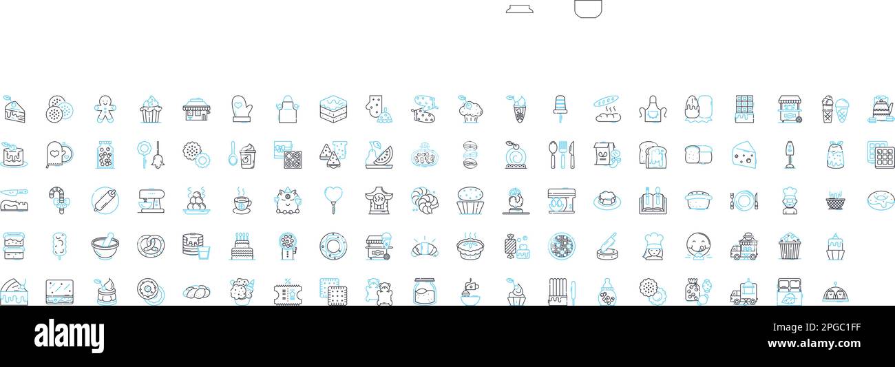 Bakery cook vector line icons set. Baker, Cook, Bread, Cake, Pastry ...