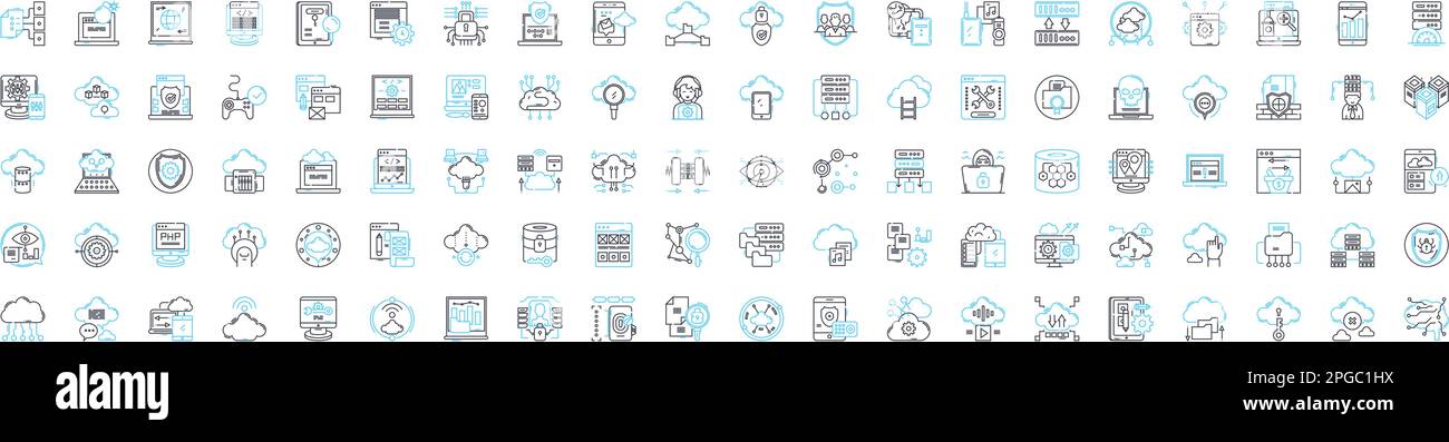 the Internet of Things vector line icons set. IoT, Smart, Connected, Automation, Wearables, AI ...