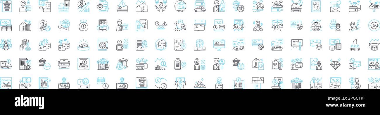 Business incomes vector line icons set. Profits, Revenues, Earnings ...