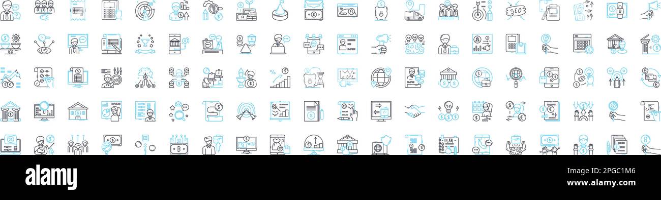 Risk management vector line icons set. Risk, Management, Assess ...