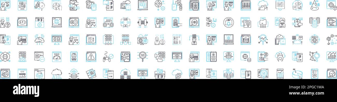 Data Science Vector Line Icons Set Data Science Mining Analysis Machine Learning 