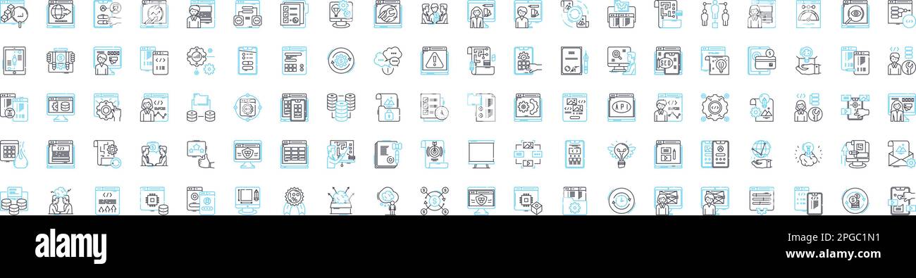 App Development Vector Line Icons Set App Development Design Mobile Software Coding