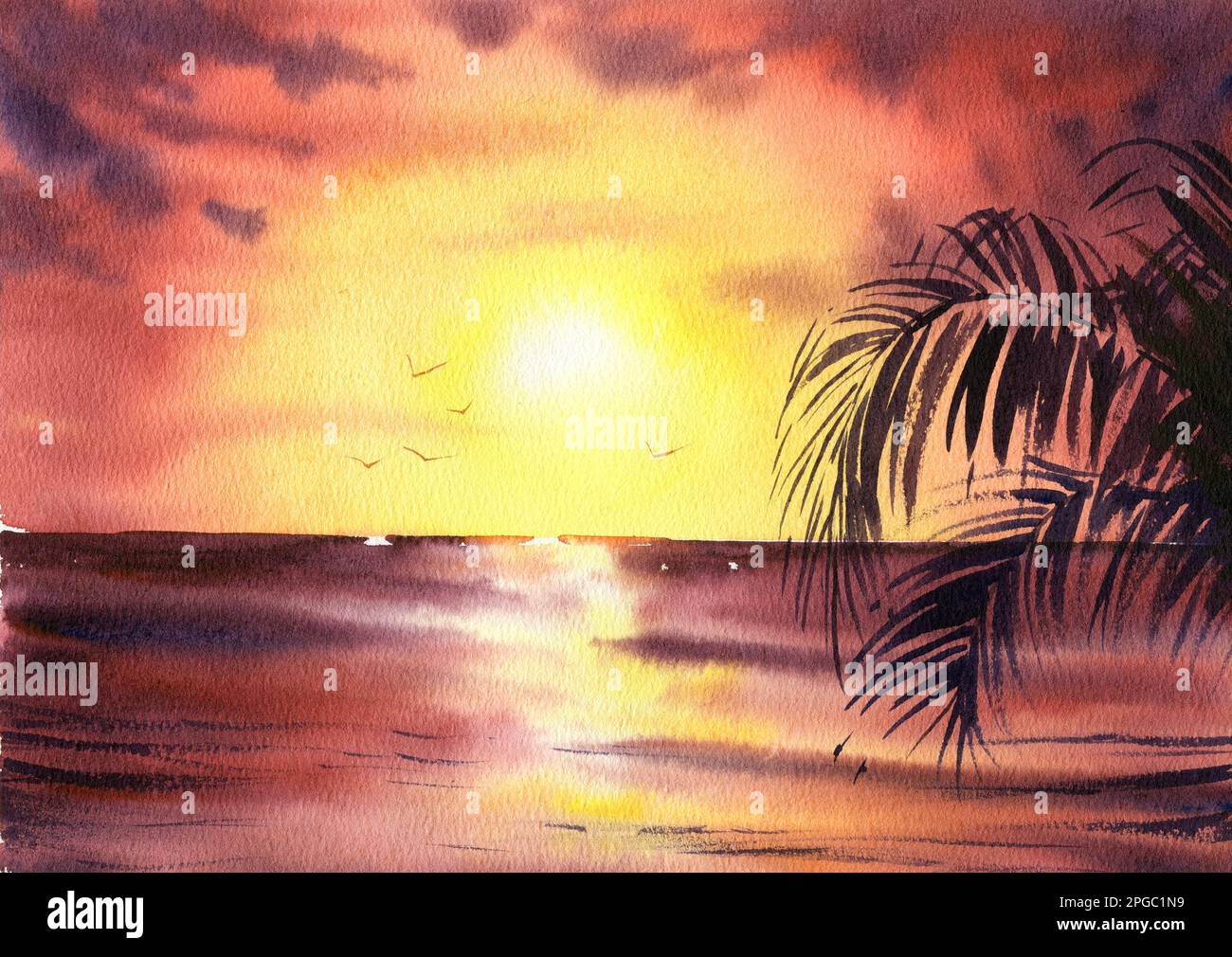 How To Draw A Beach Sunset