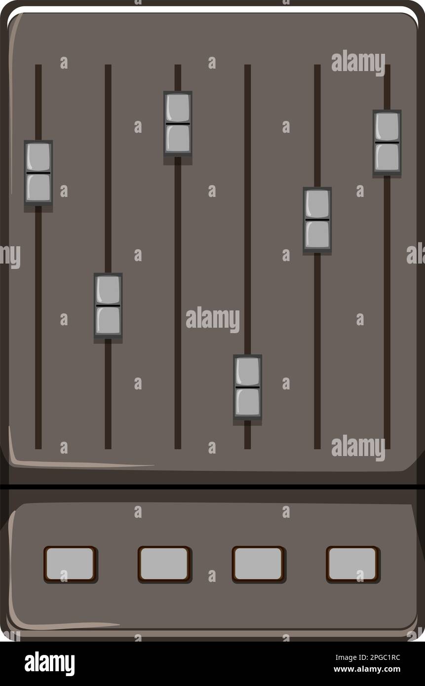 technology audio mixer cartoon vector illustration Stock Vector Image ...