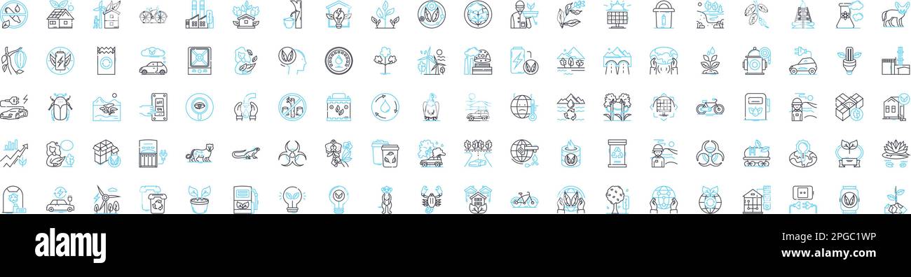 Save the earth vector line icons set. Preserve, Protect, Conserve ...