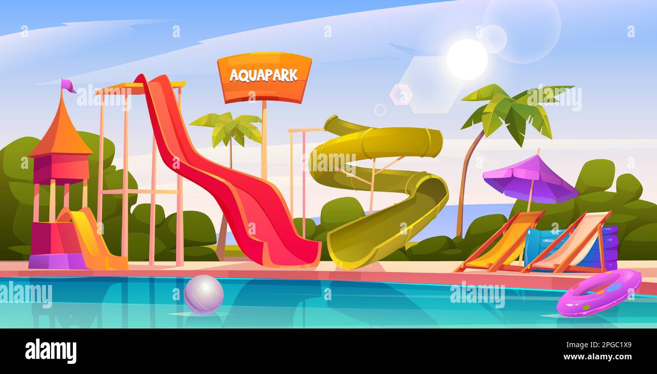 Empty water slide swimming pool Stock Vector Images - Alamy