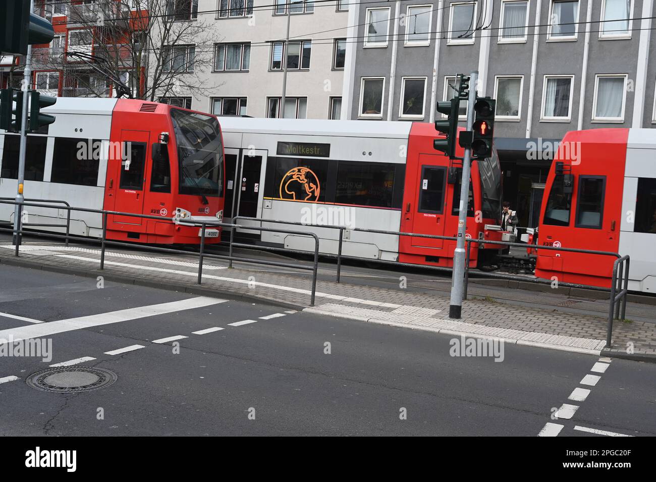 Cologne, Germany. 19th Mar, 2023. KVB Cologne streetcars at a ...
