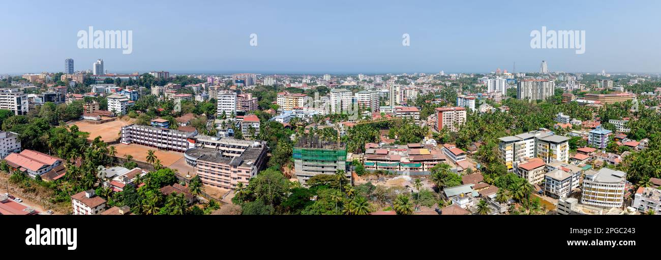 Aerial view of Green and clean Mangalore city located on the west coast ...
