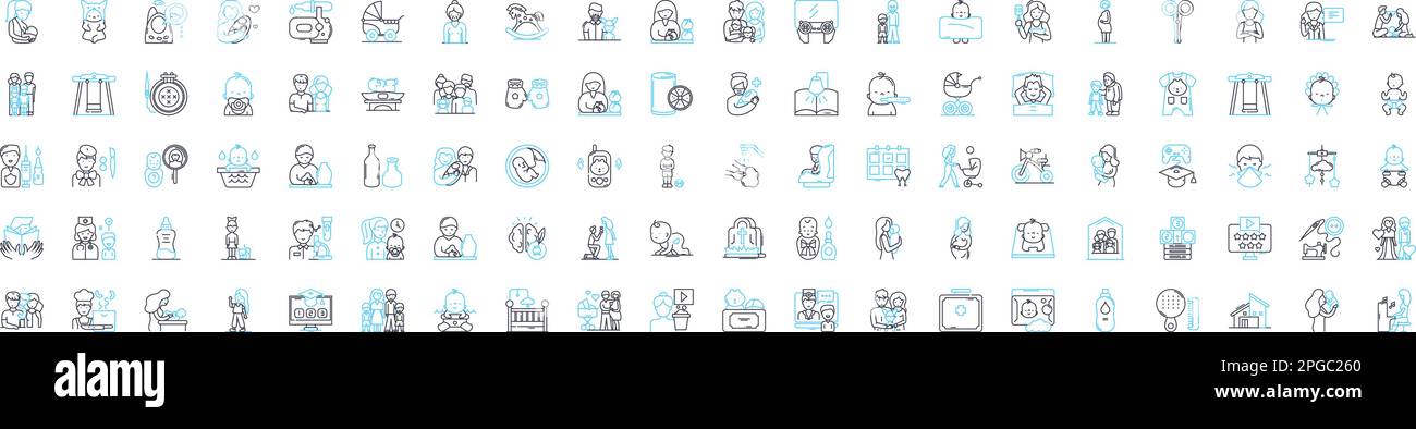 Baby and pregnancy vector line icons set. Infant, Maternity, Nurturing ...