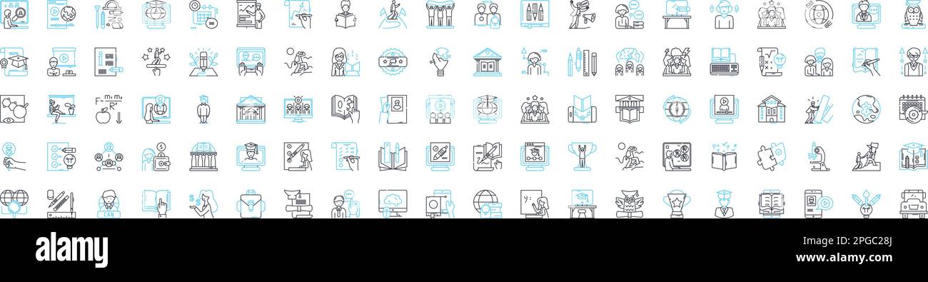 Modern education vector line icons set. Modern, Education, Technology, Online, Interactive ...