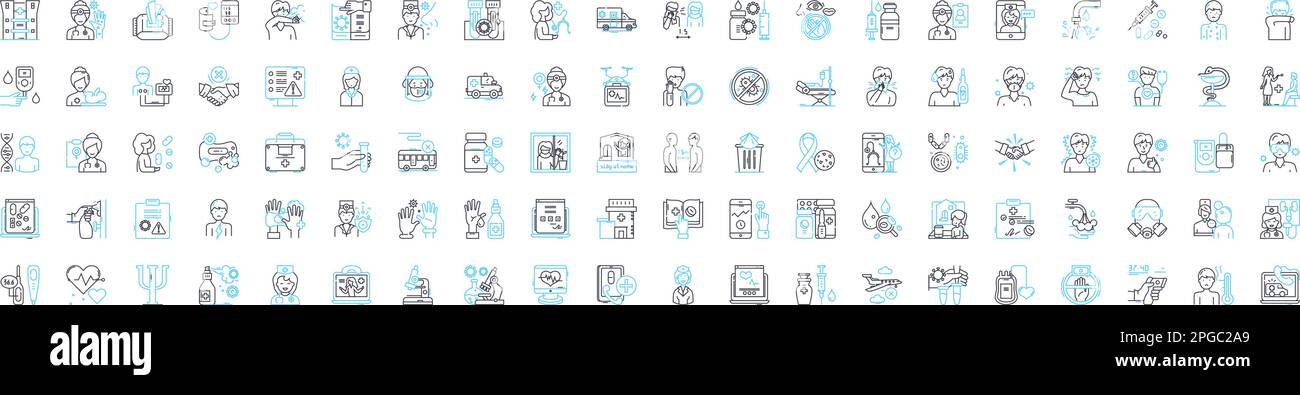 Virtual medicine vector line icons set. Virtual, Medicine, Telemedicine ...