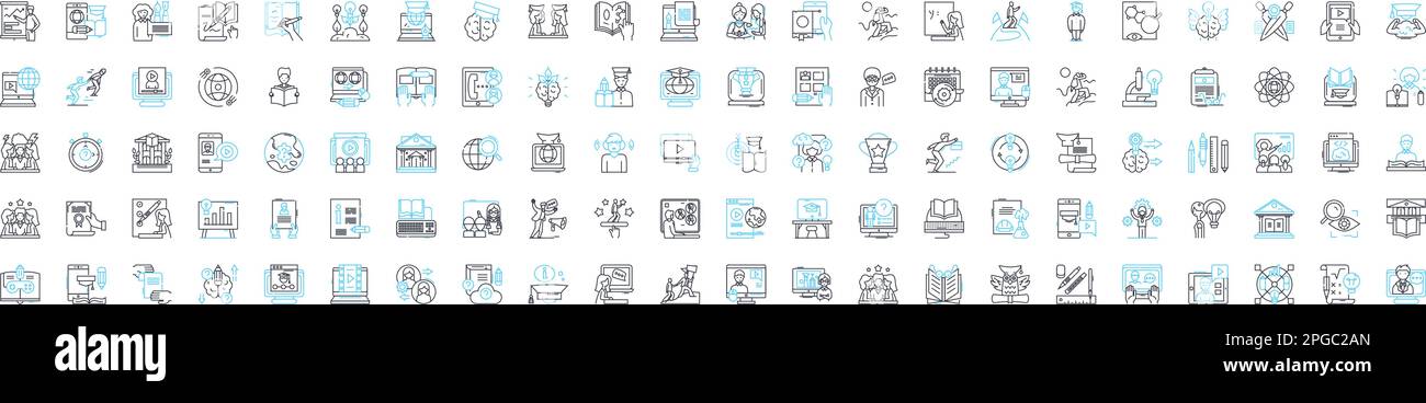 Online Classes Vector Line Icons Set Online Classes Learning
