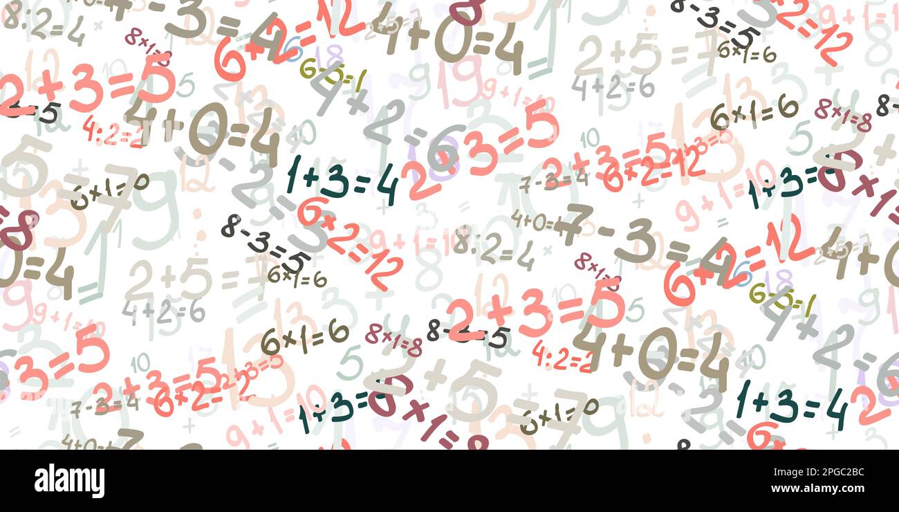 Solve examples. Seamless background of randomly placed different ...