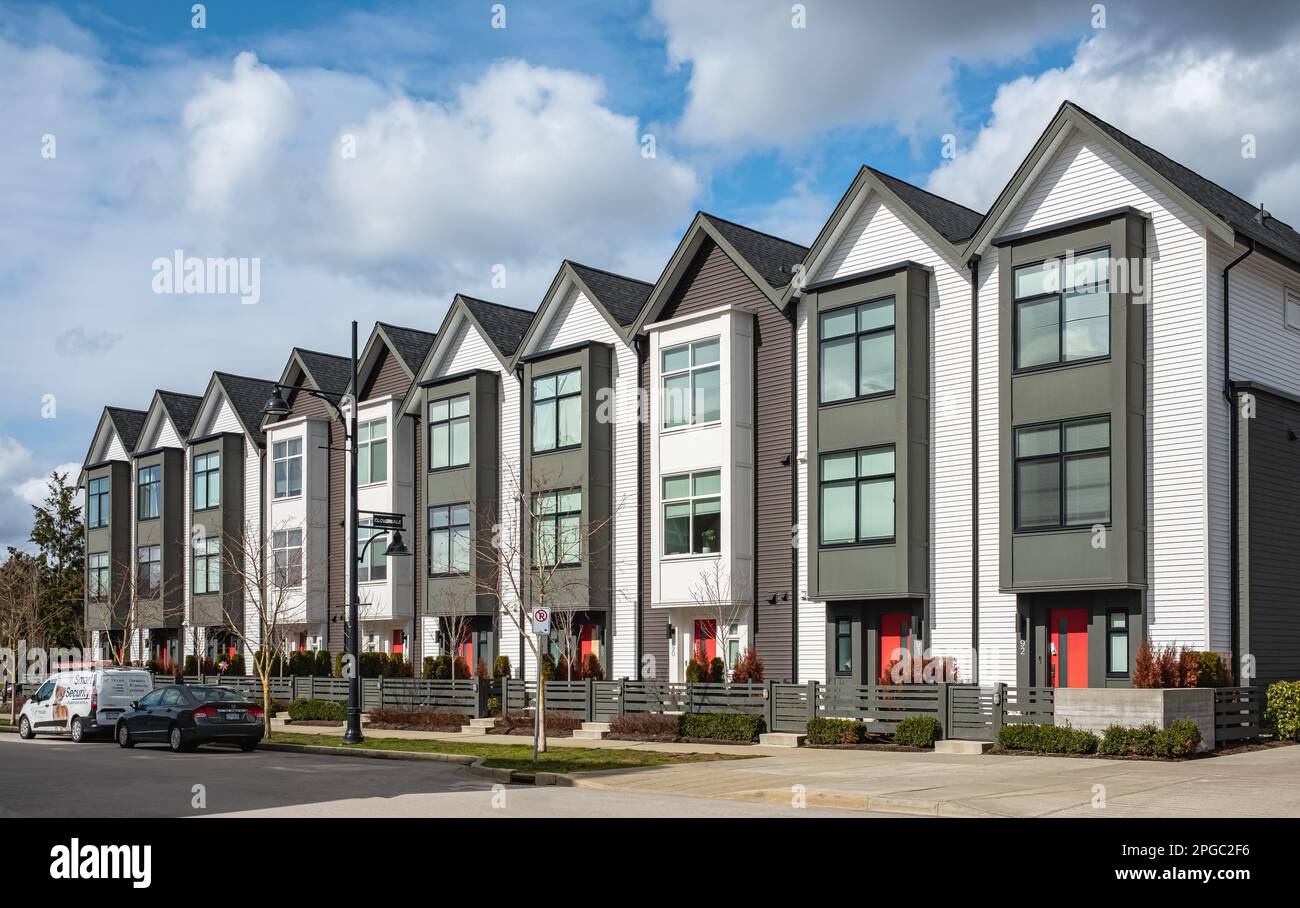 New residential townhouses. Modern apartment buildings in Vancouver ...