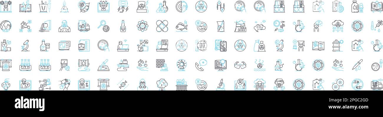 Biology Science Vector Line Icons Set Biology Science Biochemistry