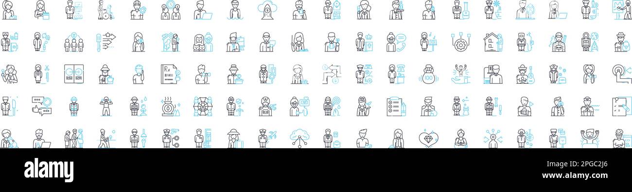 Personal branding vector line icons set. Self-promotion, Networking ...