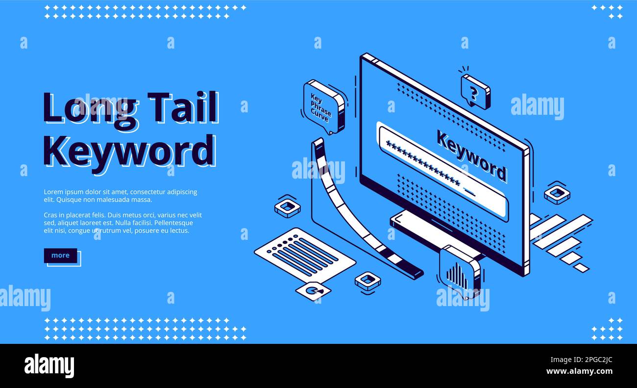 Long tail keyword isometric landing page. Seo research tool curve graph ...