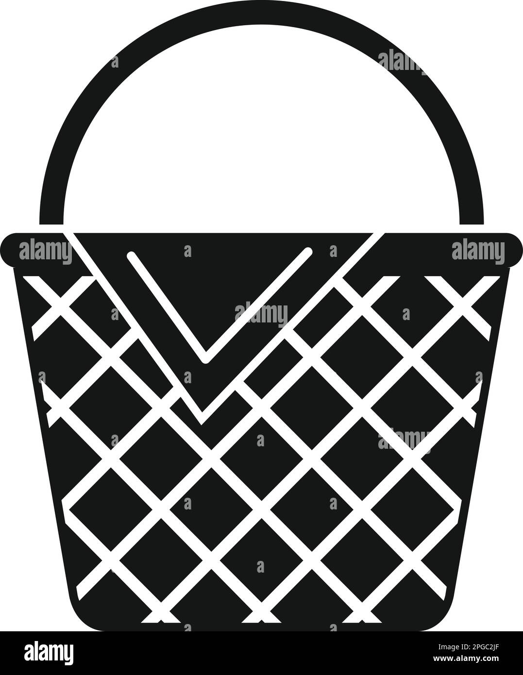 Design basket icon simple vector. Picnic hamper. Market woven Stock ...