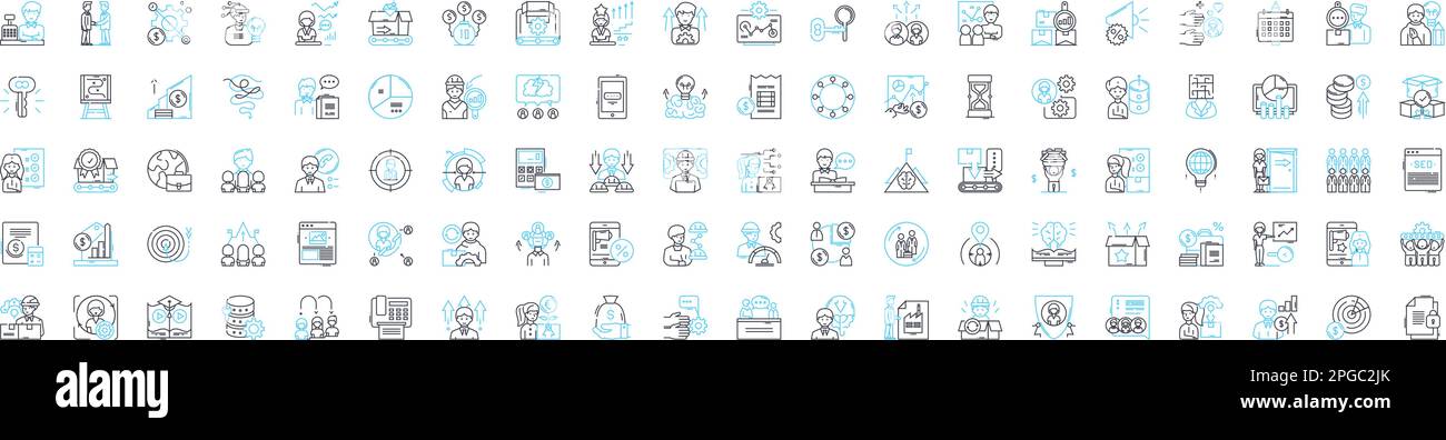 Credit management vector line icons set. Credit, Management, Debt ...