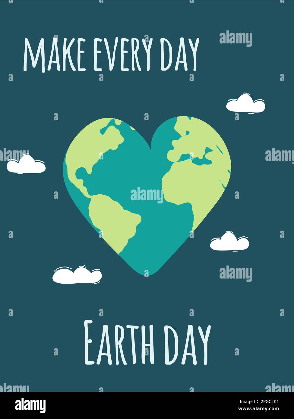 Earth Day concept. Make everyday earth day, go green. Vector ...