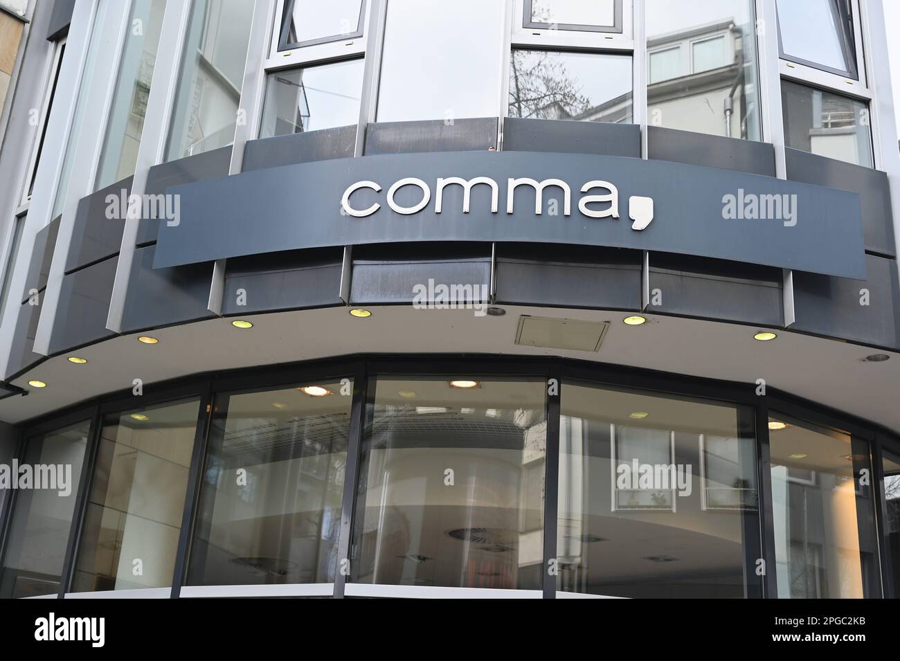 Cologne, Germany. 19th Mar, 2023. Logo, lettering on a branch of the ...