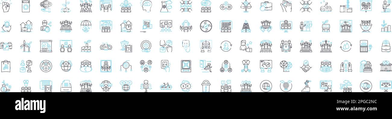 Global communication vector line icons set. Interconnectivity ...