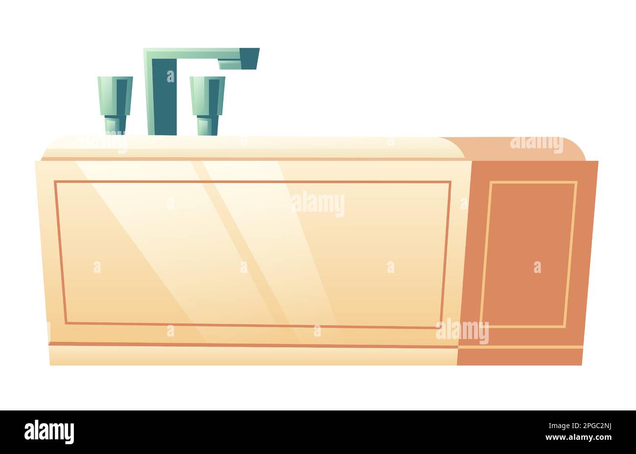 Modern bathtub isolated on white background, bathroom interior ...