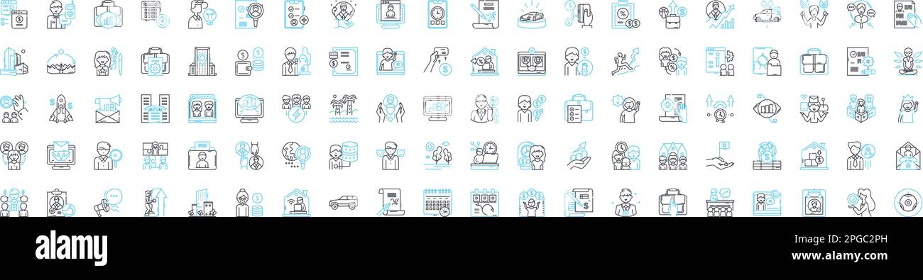 Job vector line icons set. Work, Employment, Profession, Occupation ...