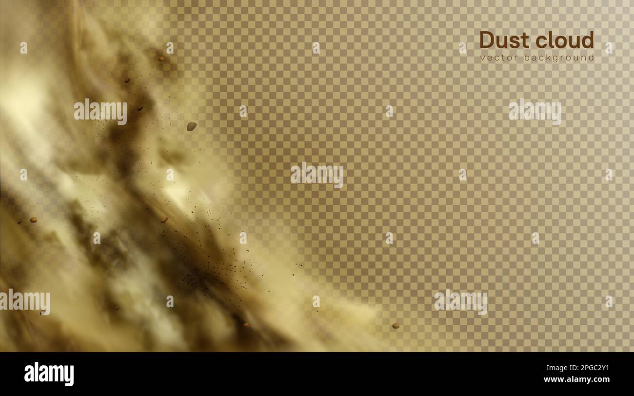 Desert sandstorm, brown dusty cloud or dry sand flying with gust of ...