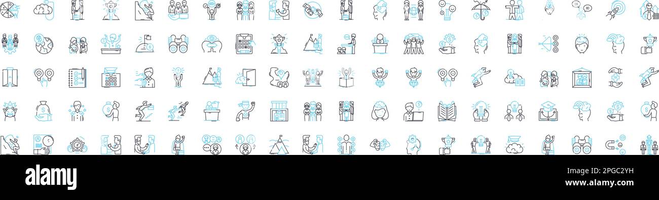 Community management vector line icons set. Community, Management ...