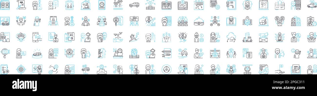 Human resources vector line icons set. Recruitment, Hiring, Job ...