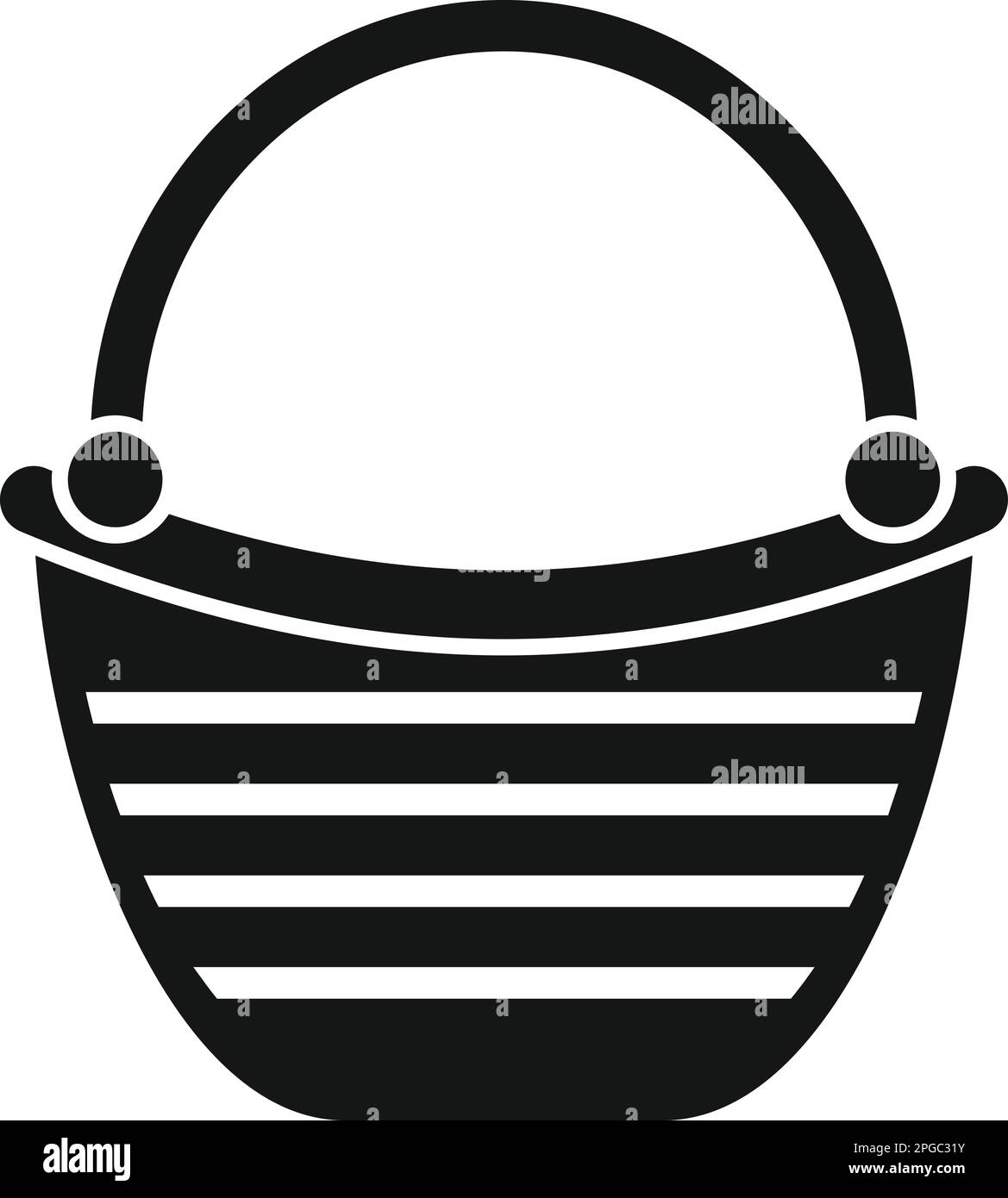 Summer basket icon simple vector. Straw bag. Natural design Stock ...