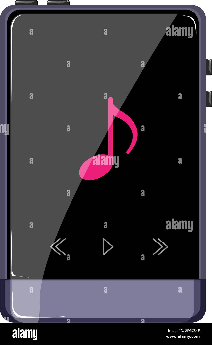 stereo hifi mp3 player cartoon vector illustration Stock Vector Image ...