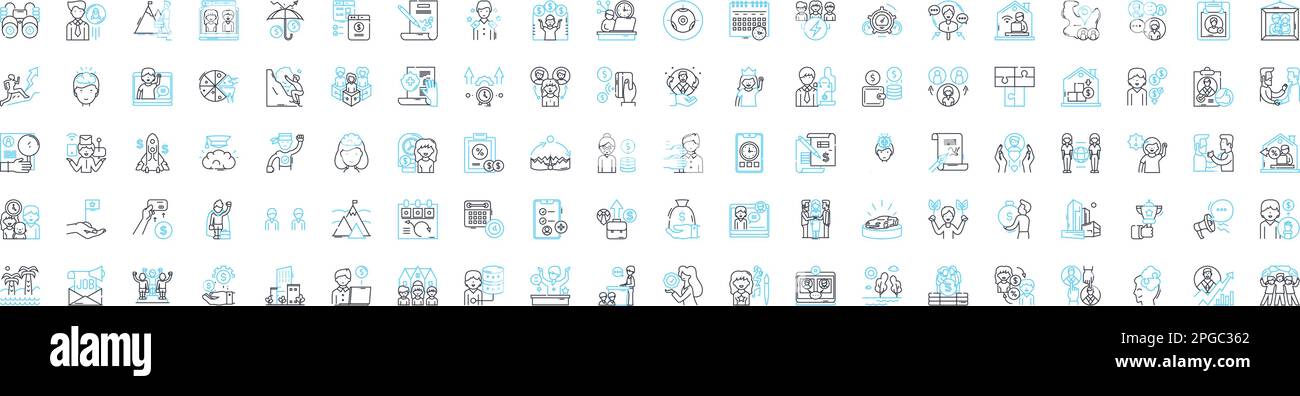 Business Leadership vector line icons set. Management, Strategy ...