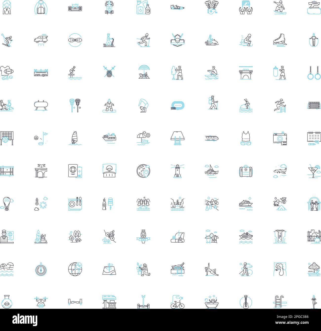 Active people vector line icons set. Active, People, Athletic ...