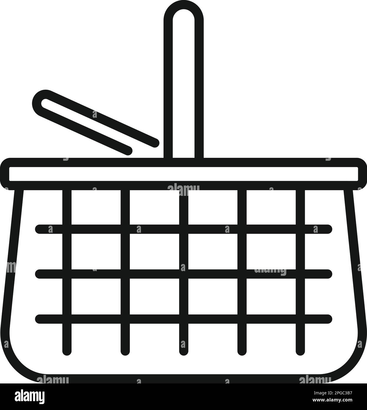 Picnic box icon outline vector. Hamper basket. Natural handle Stock ...