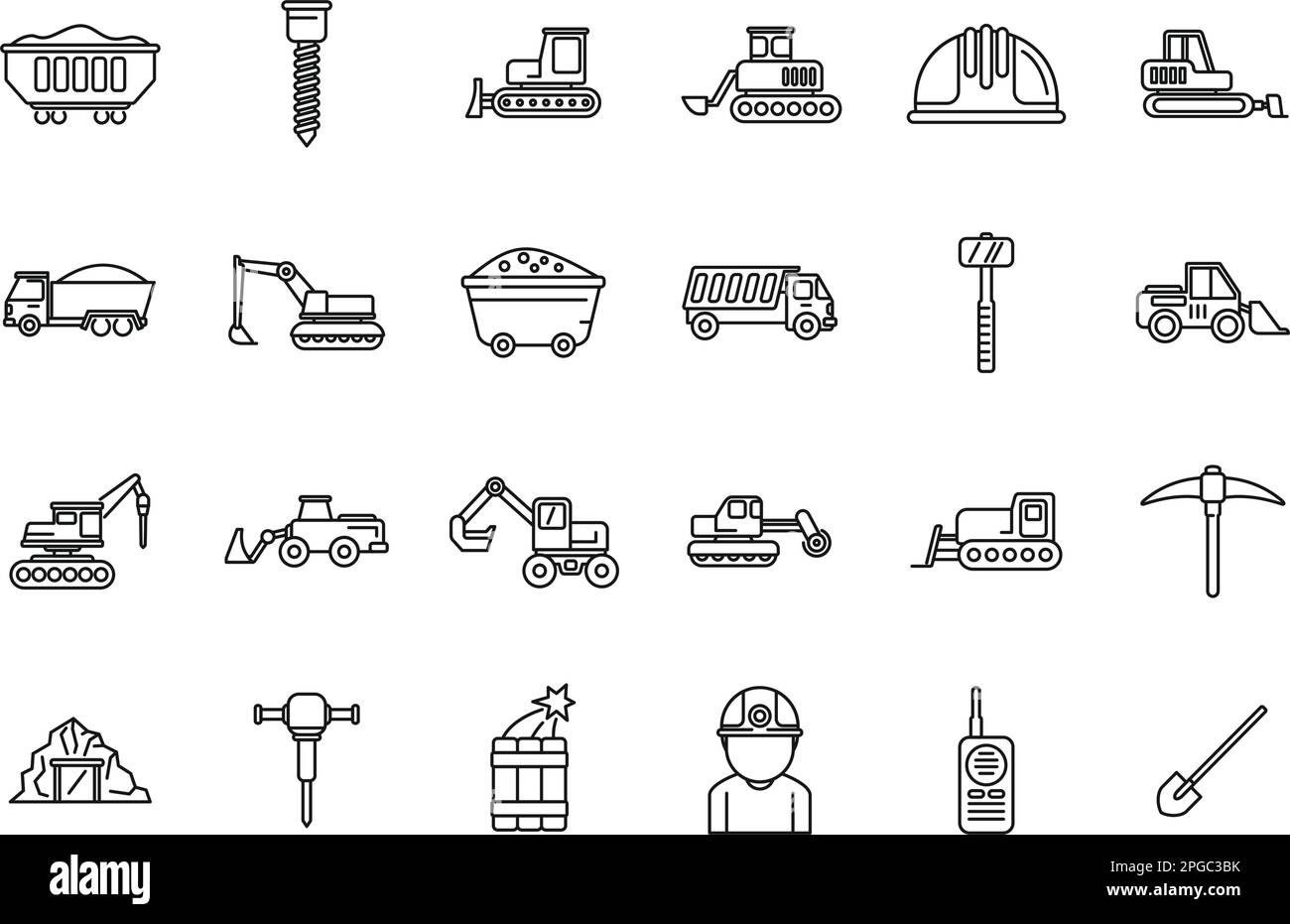 Transport services line icons Cut Out Stock Images & Pictures - Alamy