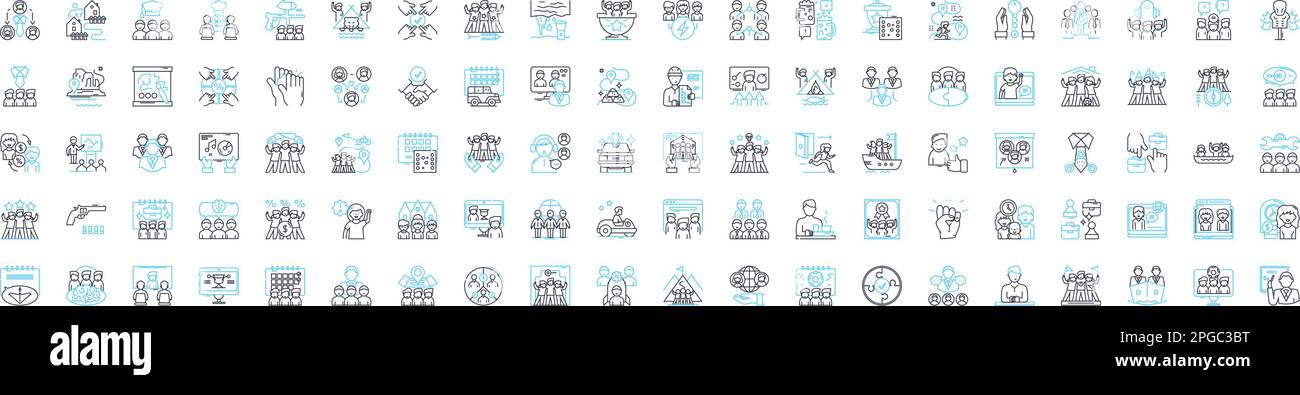 Teamwork And Collaboration Vector Line Icons Set Collaboration Teamwork Communicate