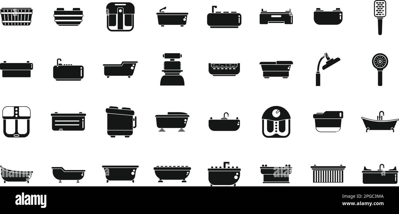 Hydro massage icons set simple vector. Spa aqua. Park bathing Stock ...