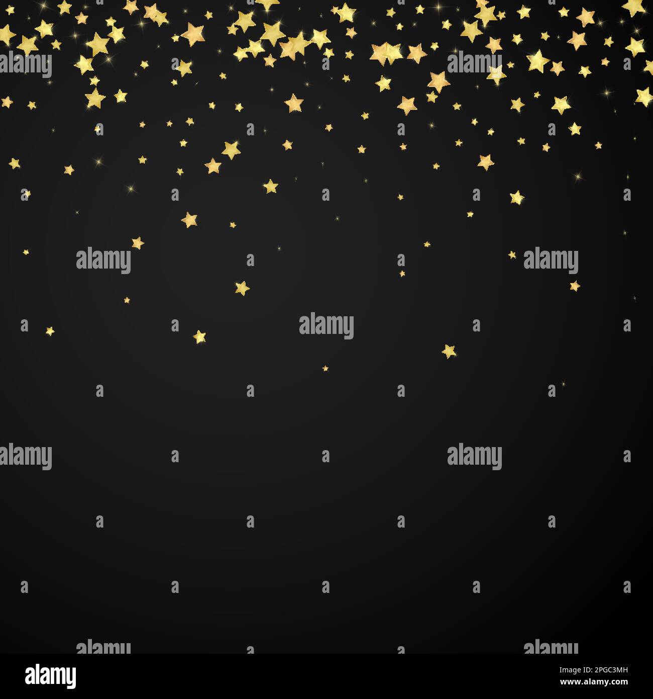 Magic stars vector overlay. Gold stars scattered around randomly ...