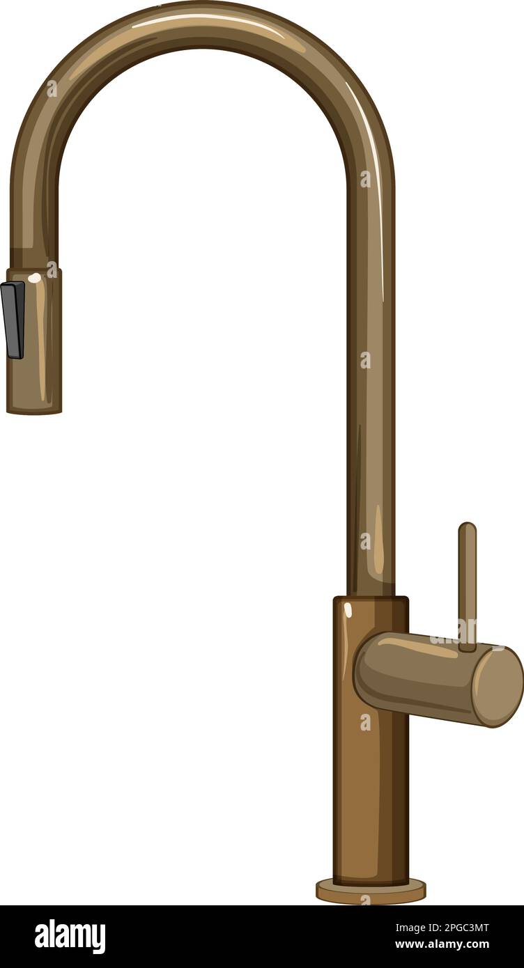 water kitchen faucet cartoon vector illustration Stock Vector Image ...